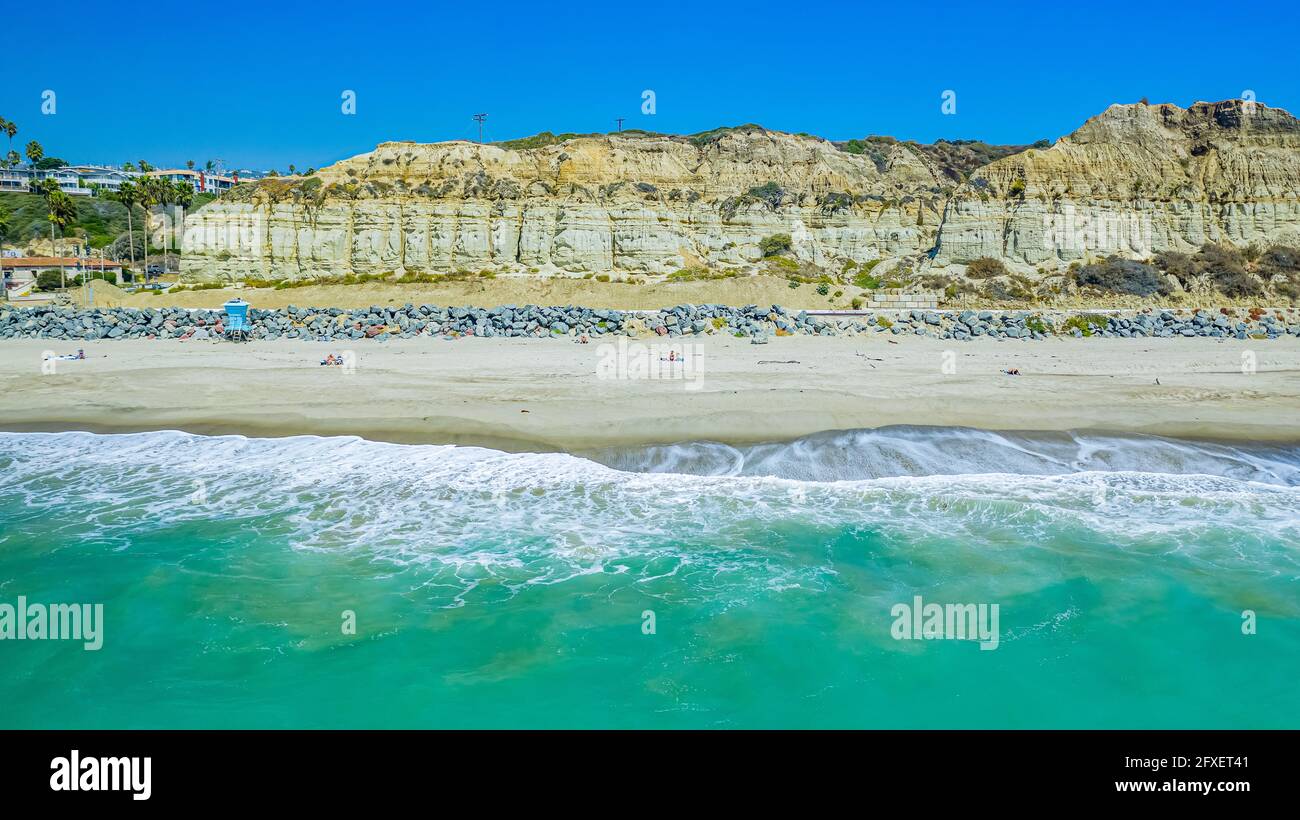 Aerial View From the Ocean of California Beach with Cliff Stock Photo ...