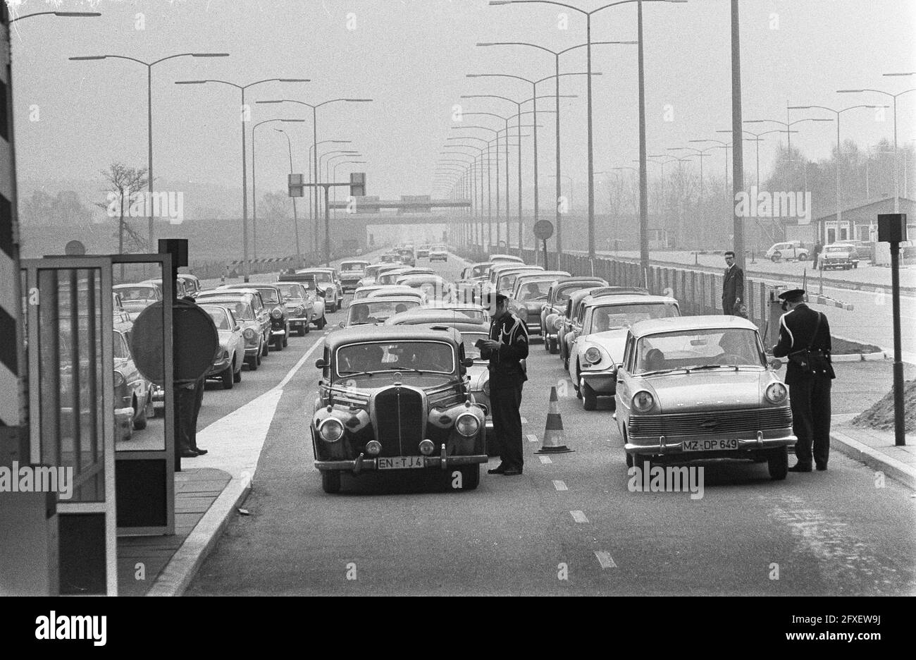 Tourist invasion at Bergh border crossing on Good Friday, 27 March 1964 ...