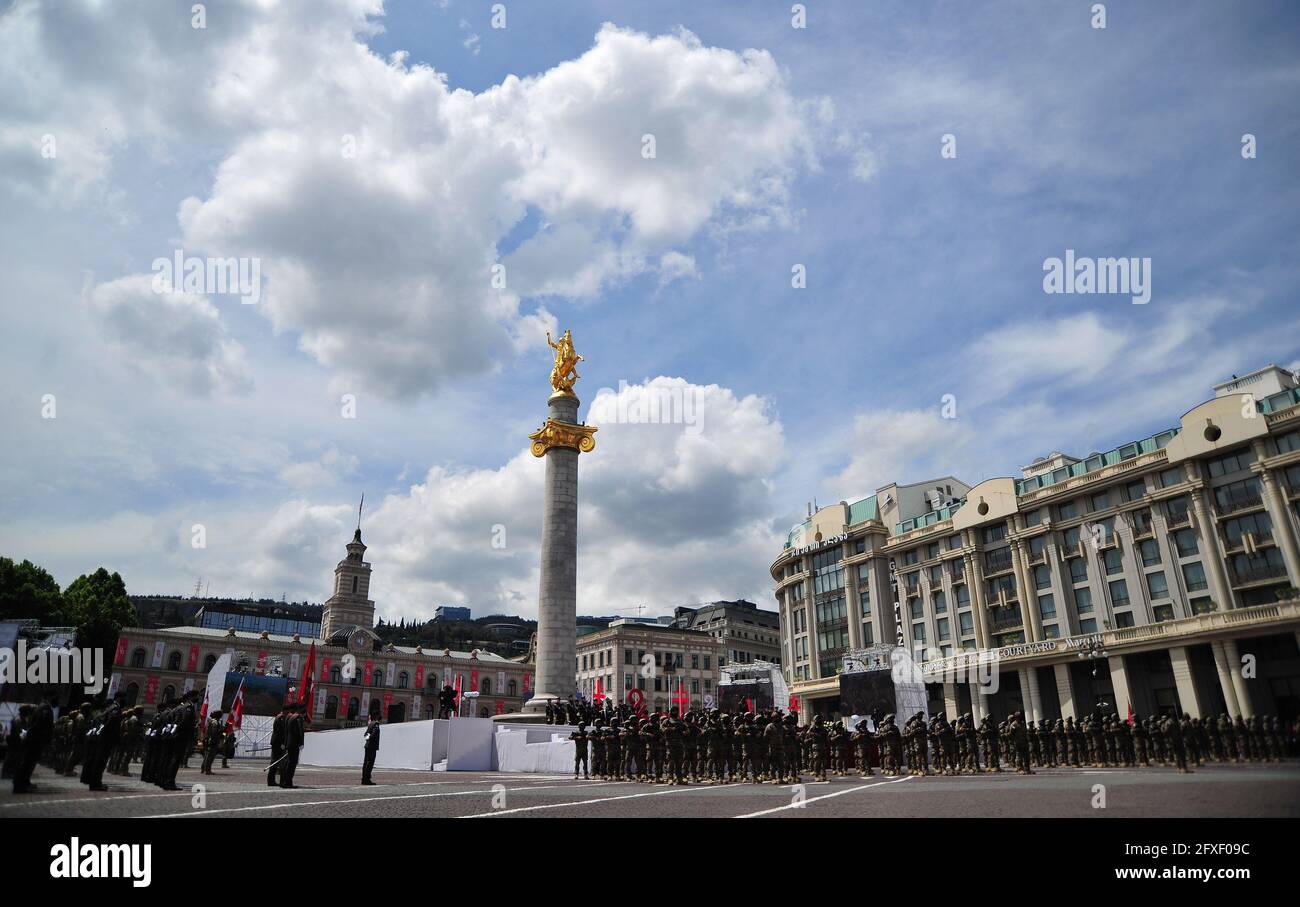Tbilisi, Georgia. 26th May, 2021. Georgian military personnel ...