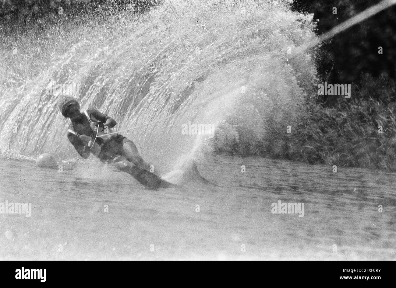 Training European Championships Water Skiing on Bosbaan. Gitte Boss in ...