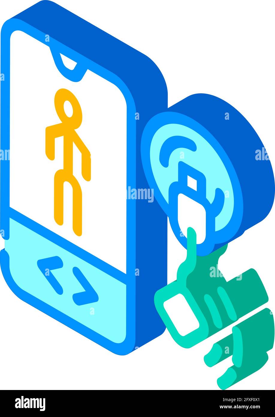 mobile control ems training isometric icon vector illustration Stock ...