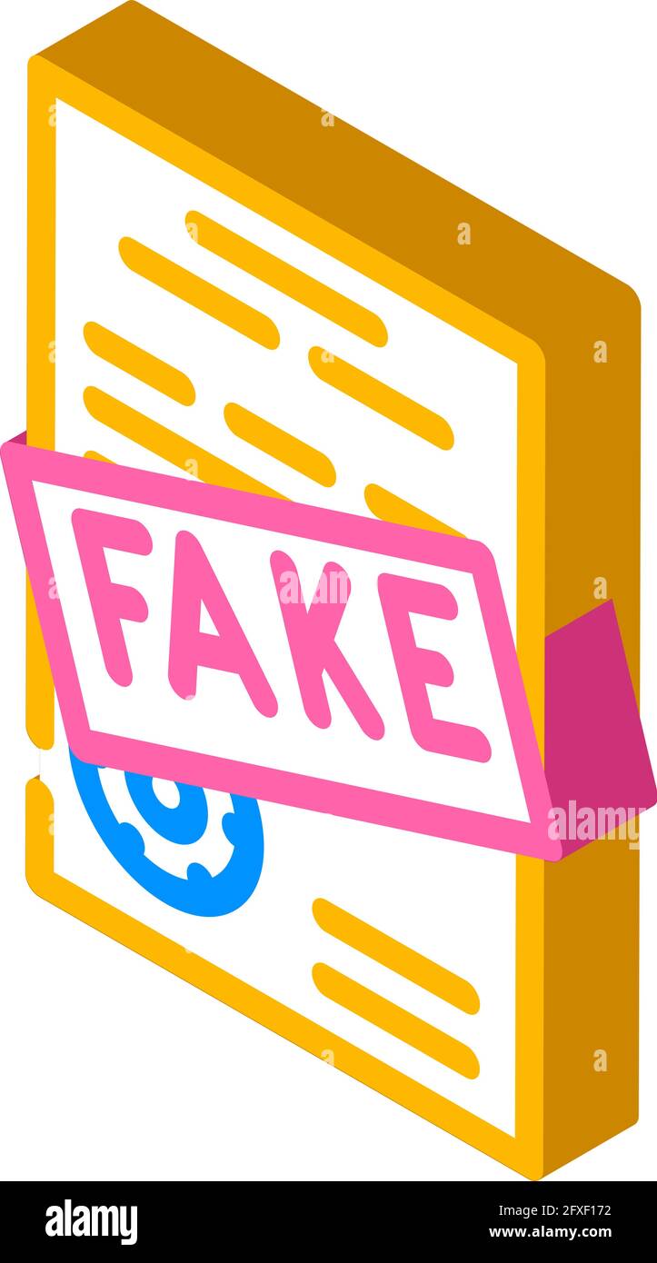 fake document isometric icon vector illustration Stock Vector Image ...
