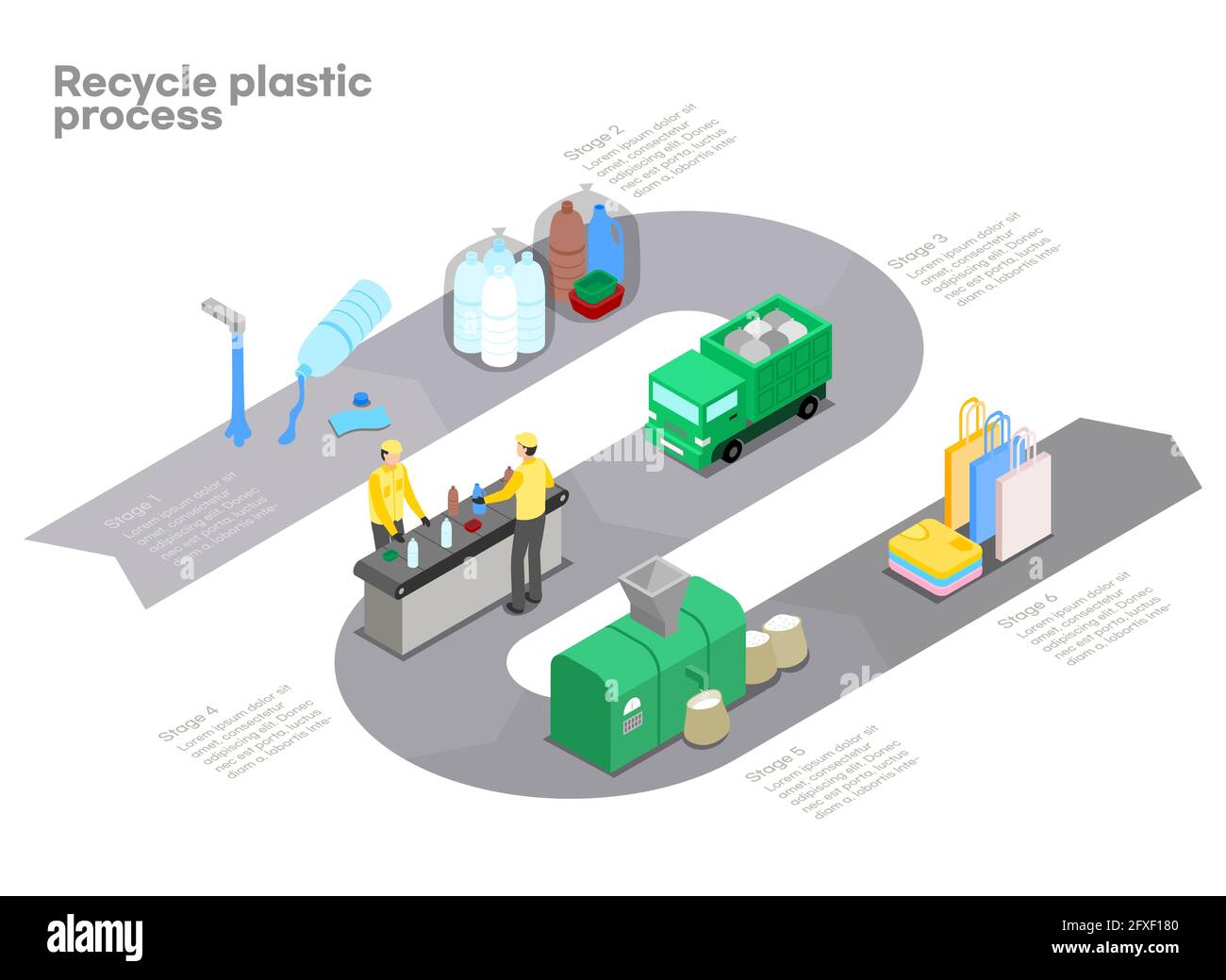 Plastic recycling process vector hi-res stock photography and images ...