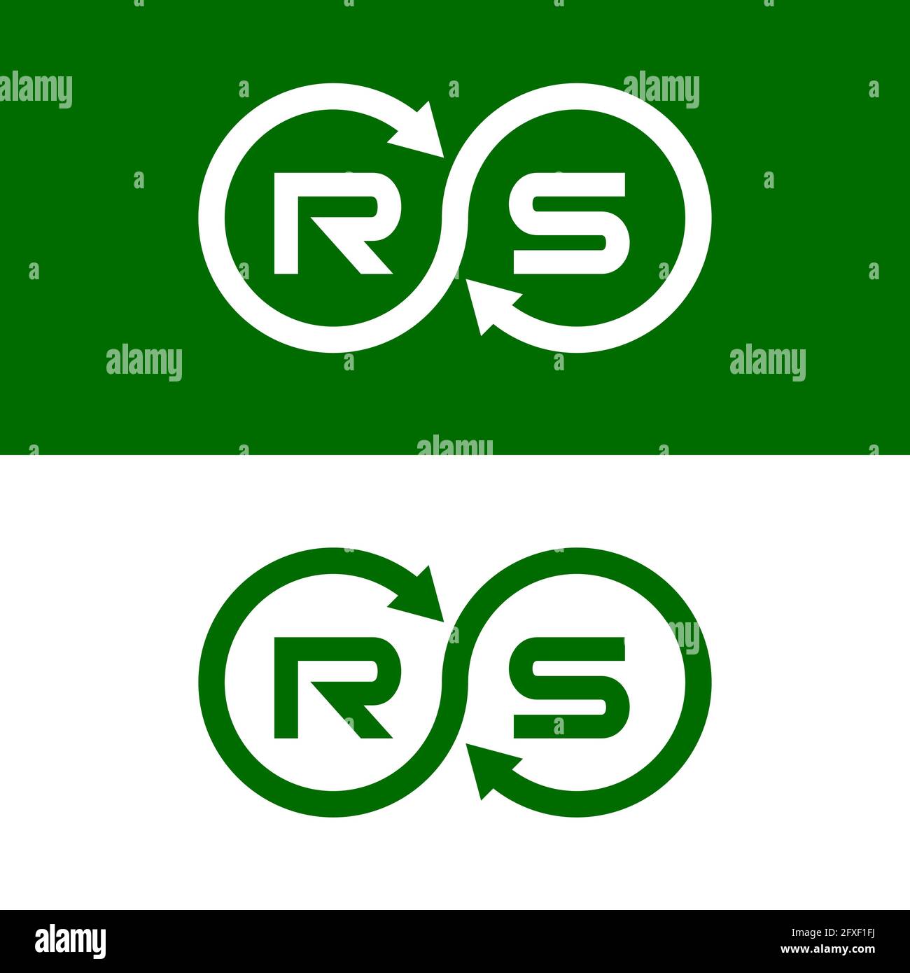 new infinity RS on the circle style logo design vector graphic concept ...