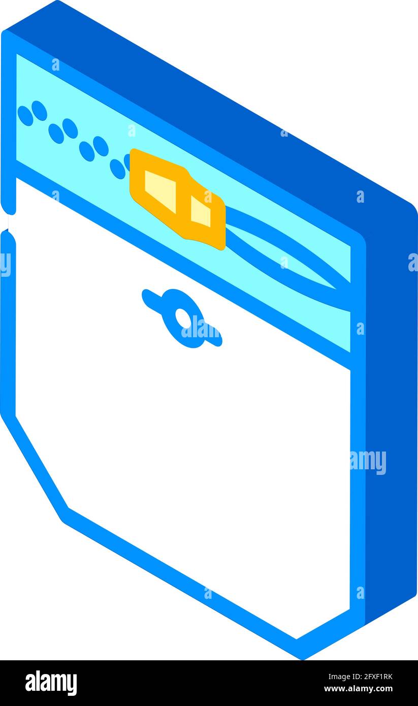 zipper lock pocket isometric icon vector illustration Stock Vector ...