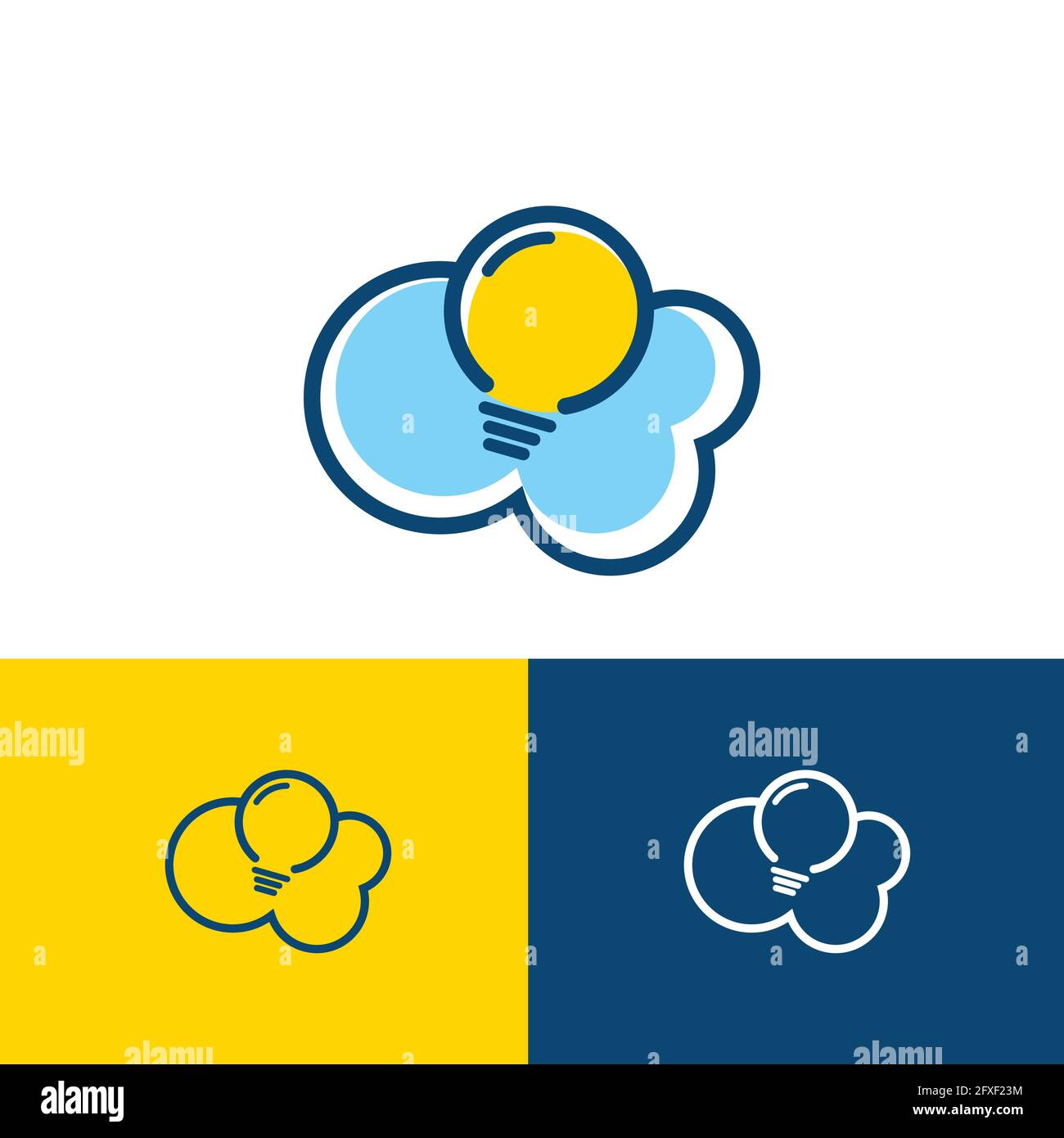 modern tech global solutions idea bulb logo design vector concept Stock ...