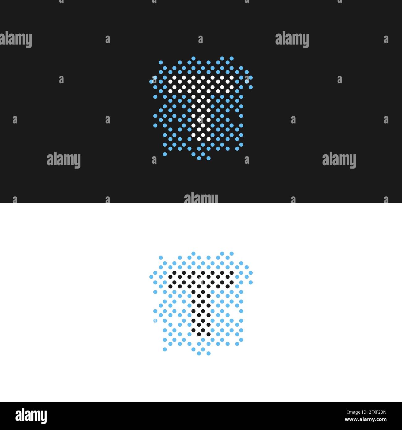 digital tech dots T initial Letter logo design dot symbol icon vector ...