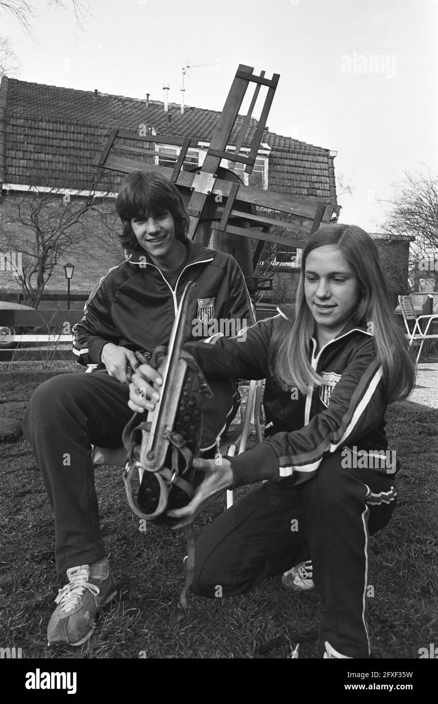 Training for World Cup sprint in Alkmaar; Beth Heiden and Eric Heiden ...