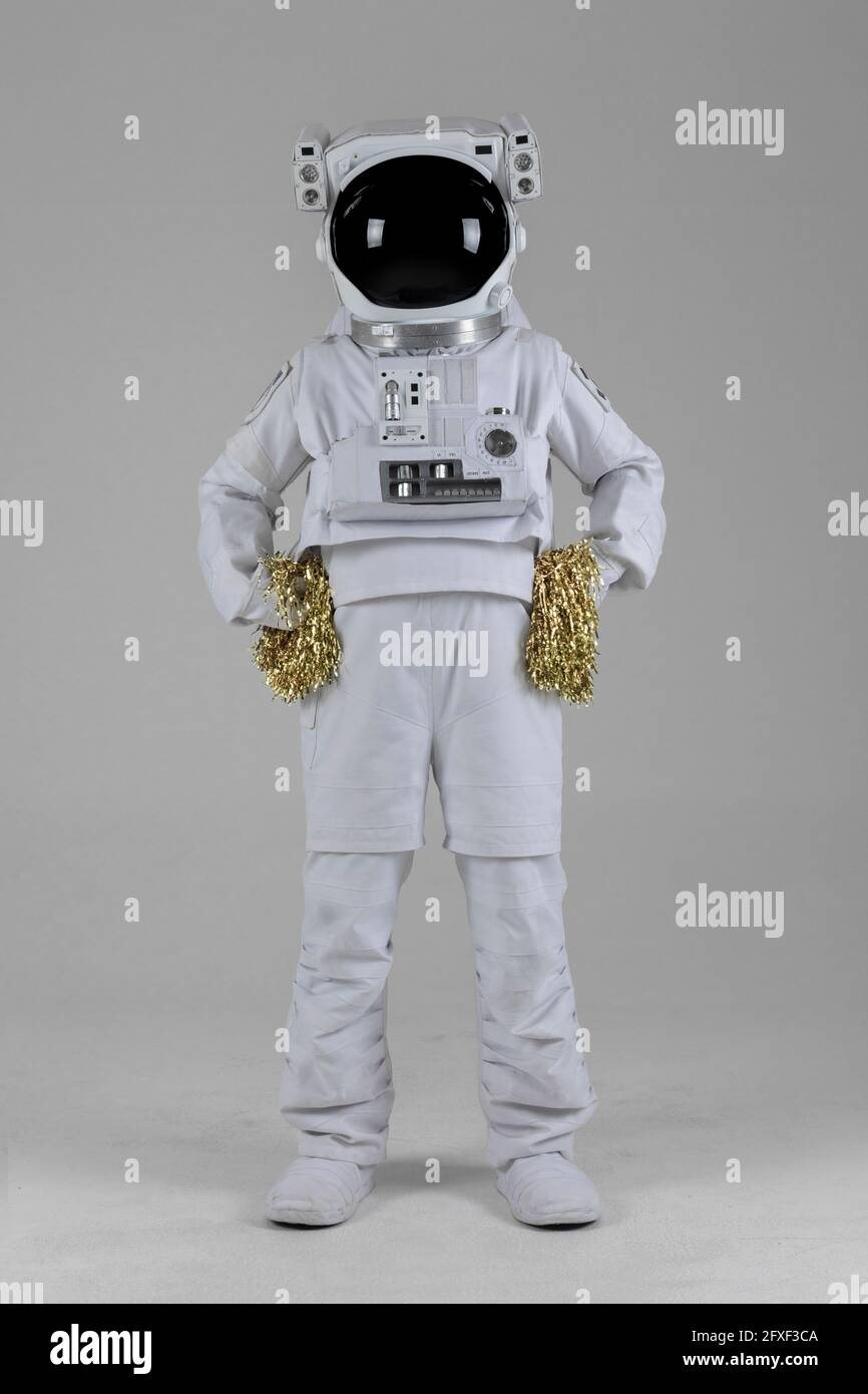 astronaut with cheer pompom, white background Stock Photo - Alamy