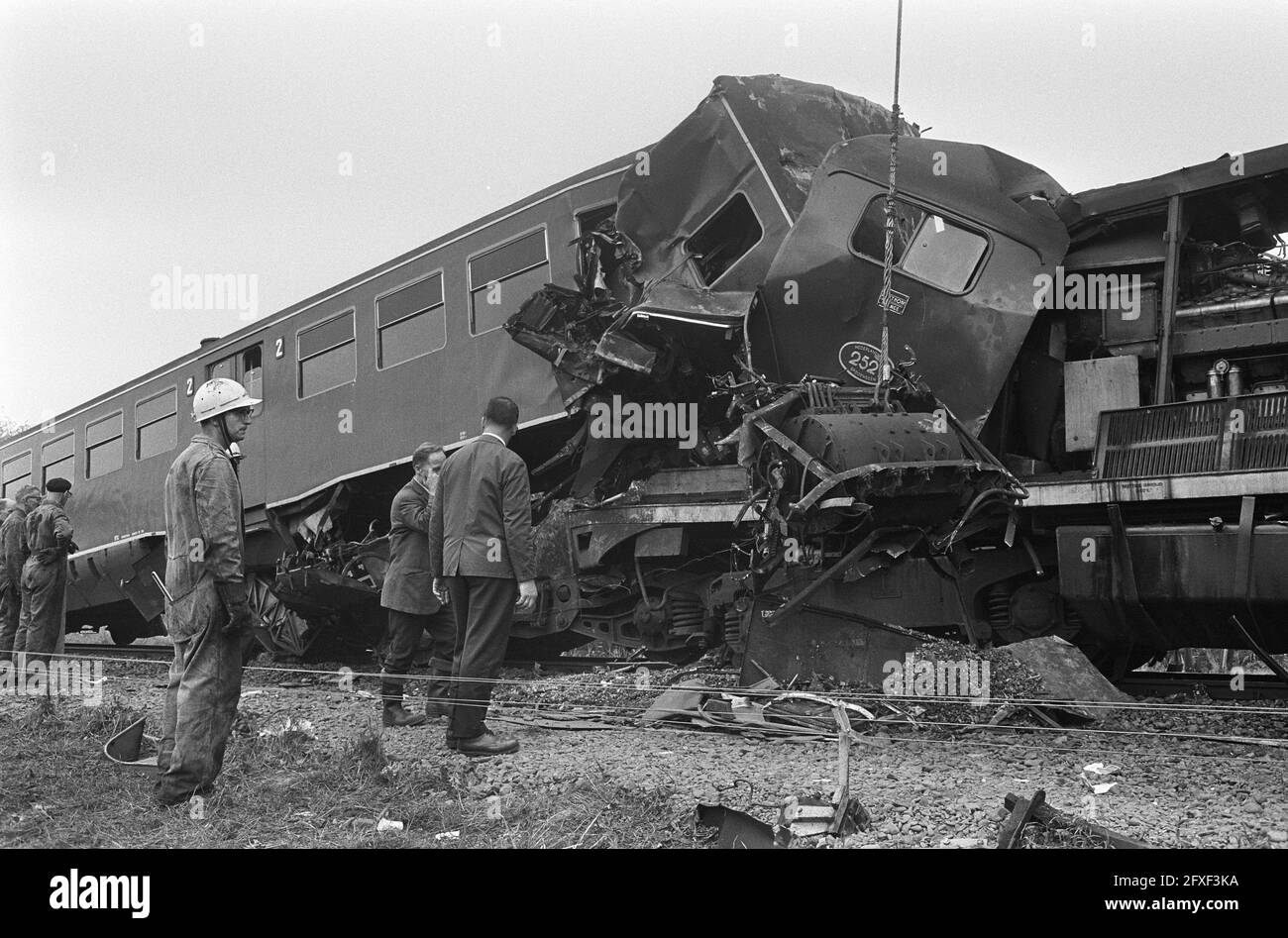Train collision near Beesd. Front end of passenger train came on top of ...