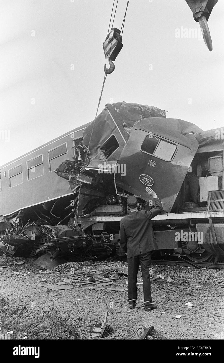 Train collision near Beesd. Front end of passenger train came on top of ...