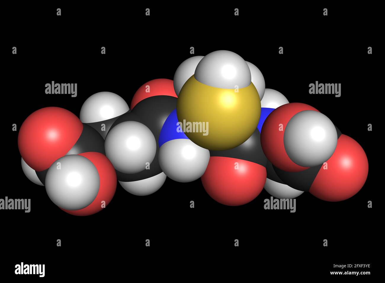 Glutathione GSH reduced antioxidant molecule 3D render chemical ...