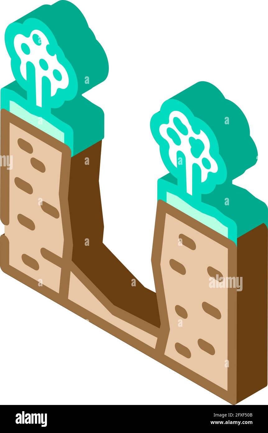 karst sinkhole disaster isometric icon vector illustration Stock Vector ...