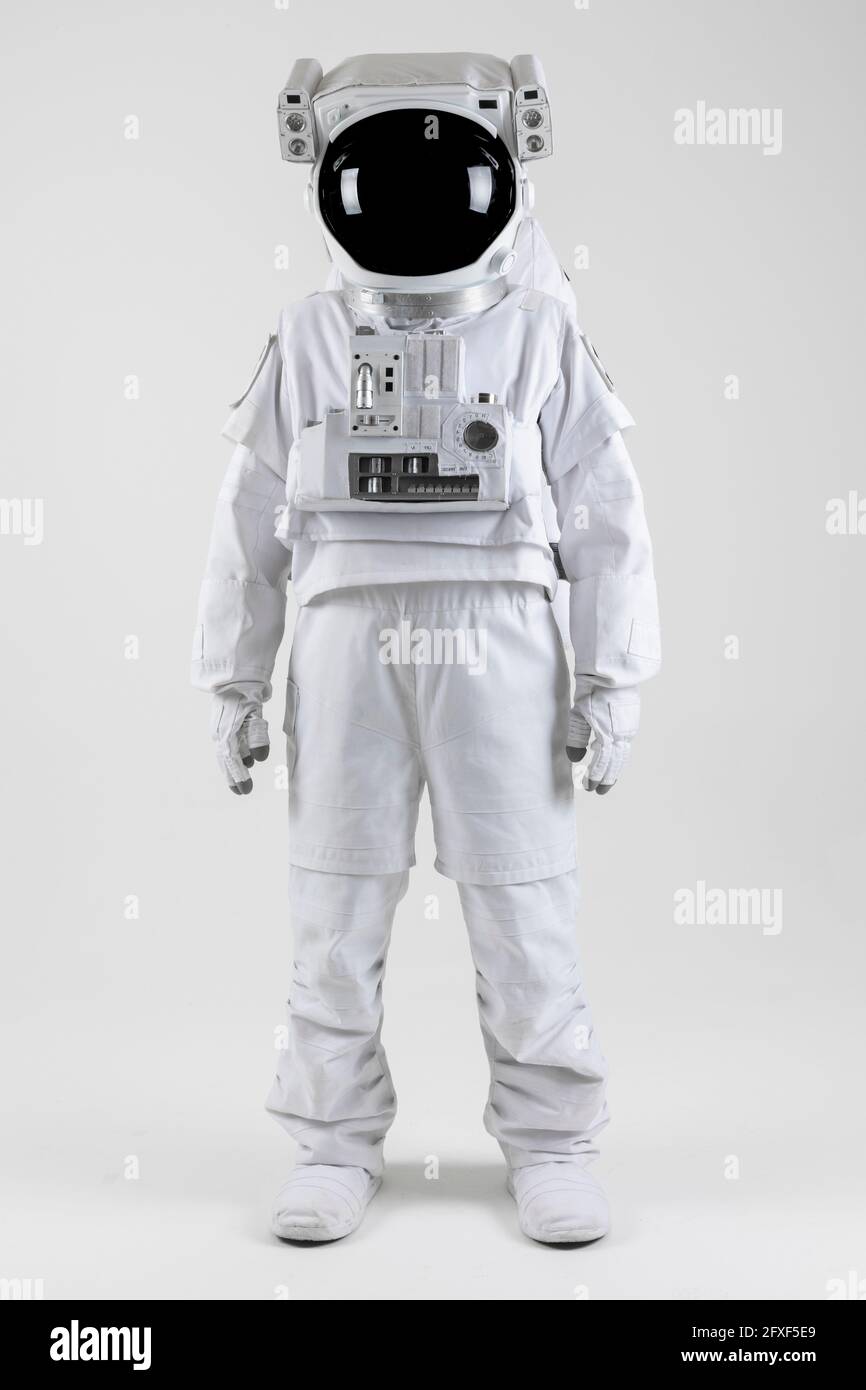 Astronaut standing on the front, white background Stock Photo - Alamy