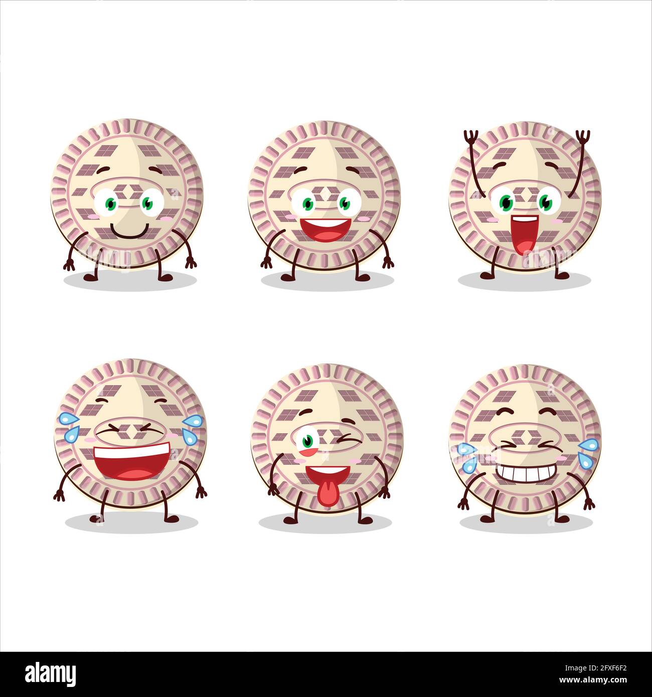 Cartoon character of vanilla biscuit with smile expression. Vector ...