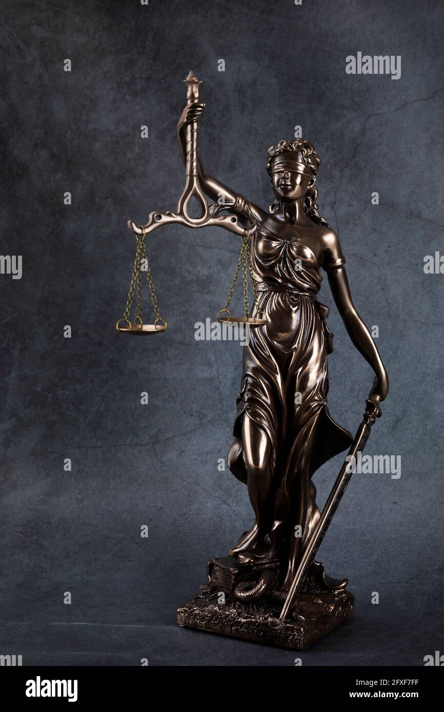 crime and law concept, statue of justice Stock Photo - Alamy