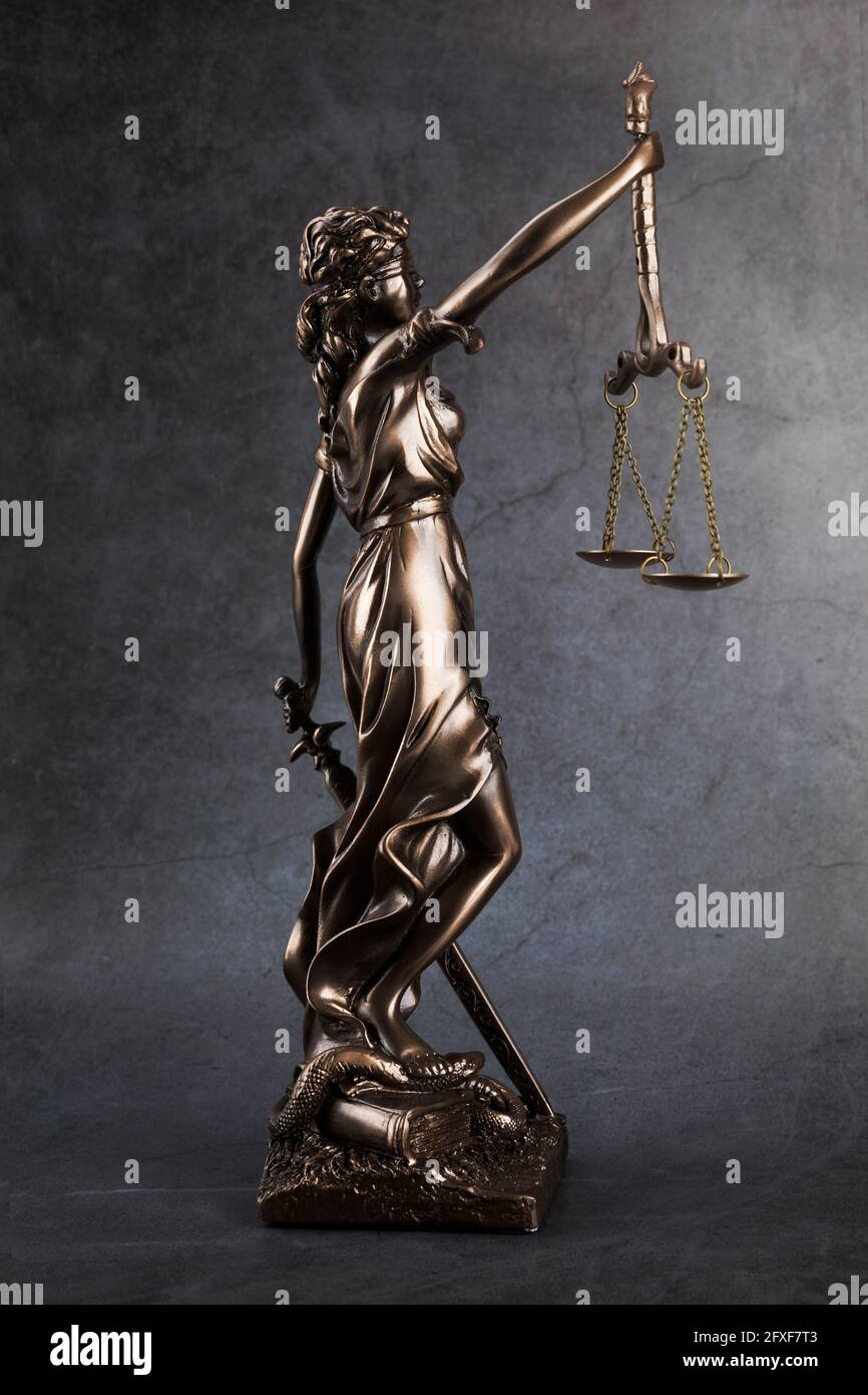 crime and law concept, statue of justice Stock Photo - Alamy