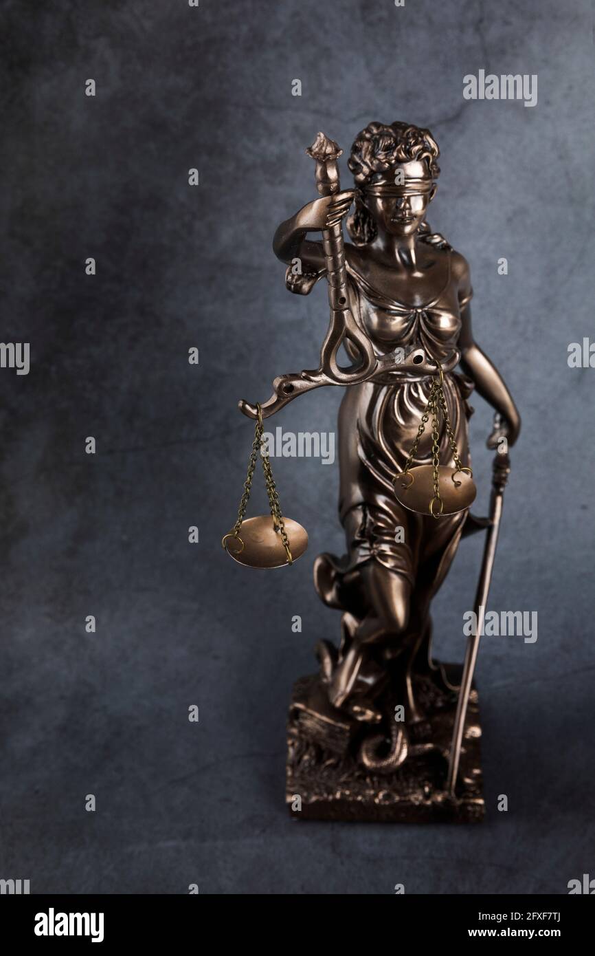 crime and law concept, statue of justice Stock Photo - Alamy
