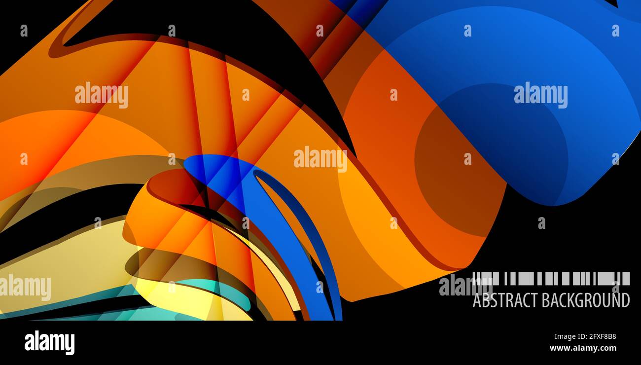 Abstract Colorful Background Template With Blended Multiple Geometric Objects Stock Vector Image
