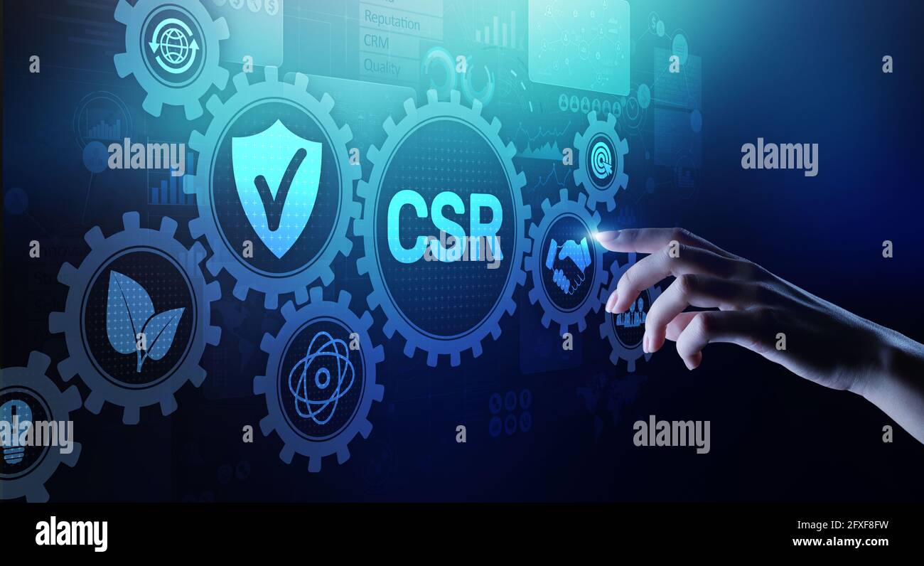 CSR Corporate social responsibility business technology concept on ...