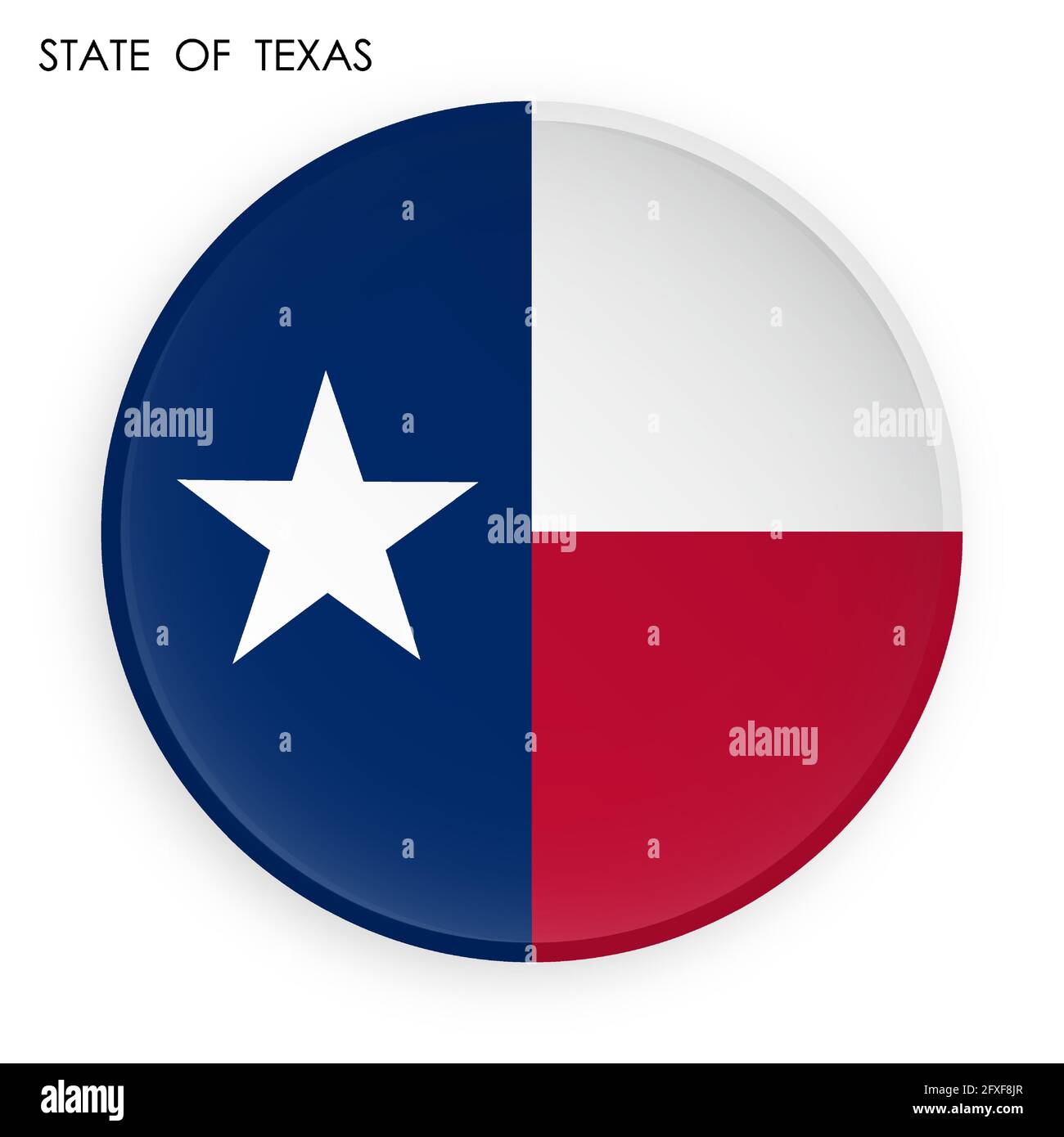 flag of american state of Texas icon in modern neomorphism style ...