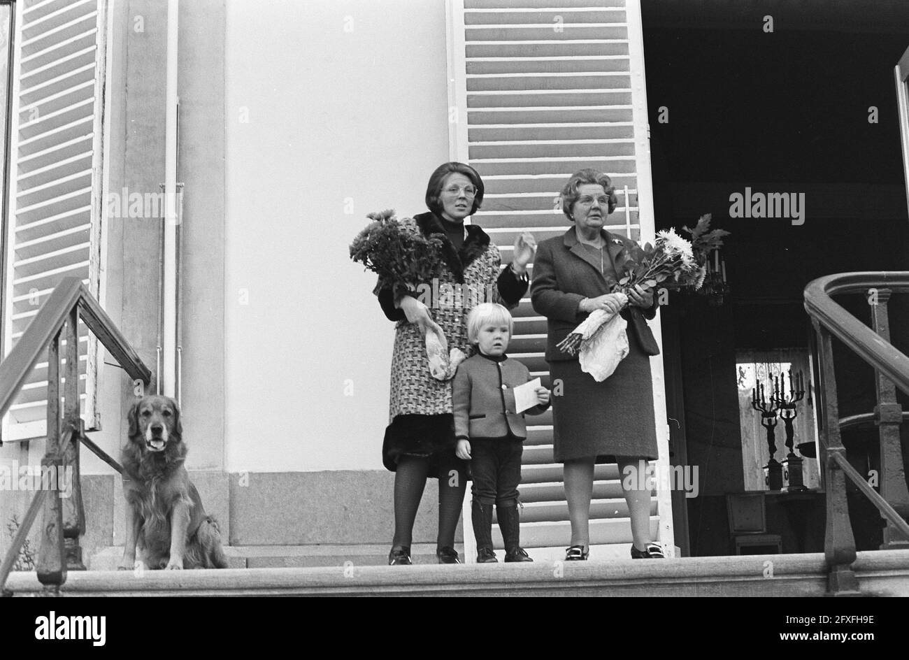 Queen Juliana, Princess Beatrix and Prince Willem Alexander listen to ...