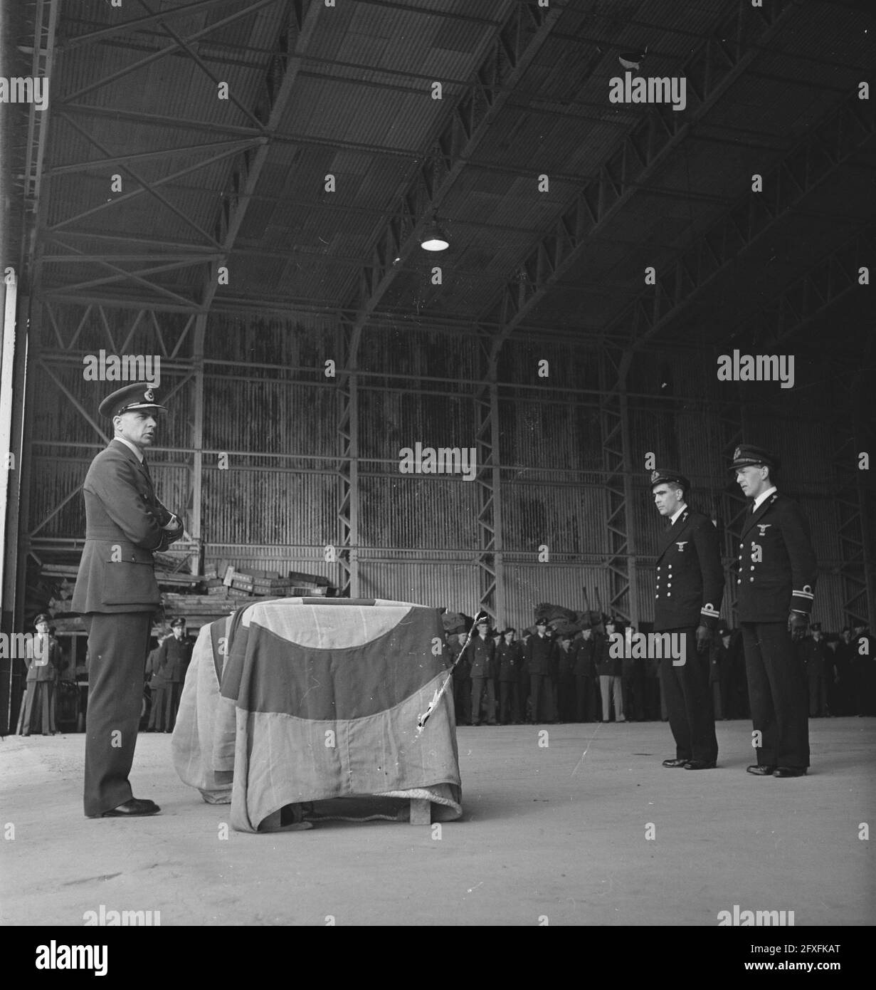 Two Dutch pilots of a Mitchell bomber squadron receive the ...