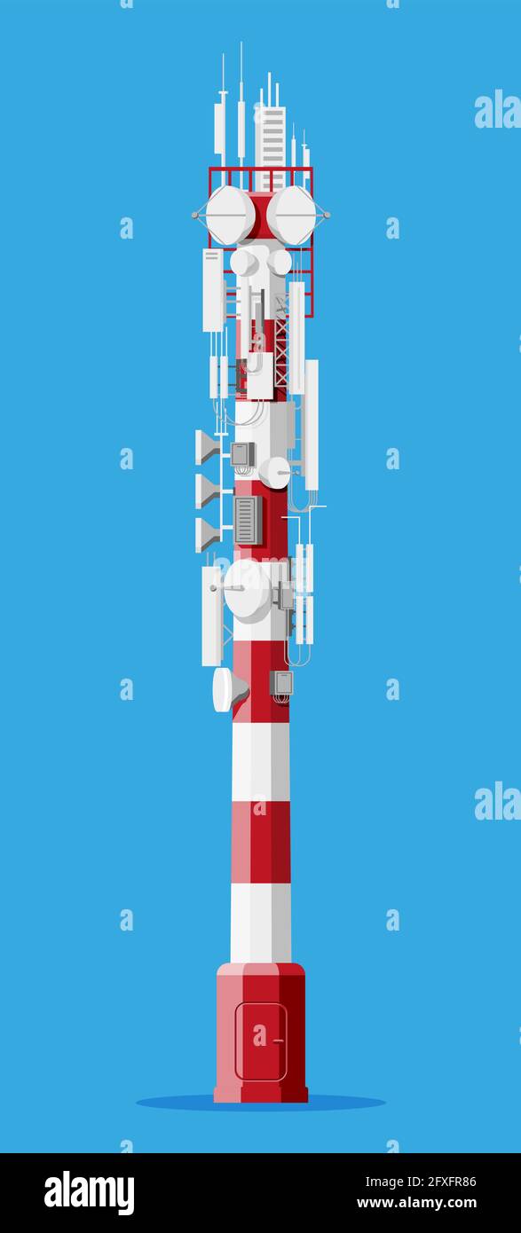 Transmission Cellular Tower Antenna Stock Vector Image & Art - Alamy