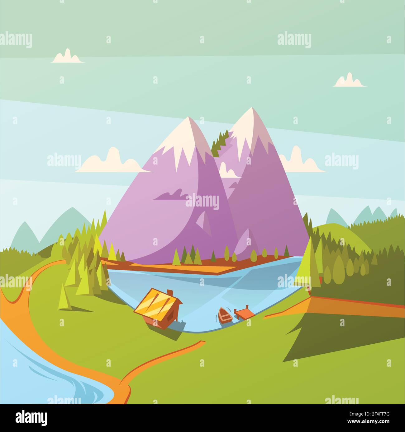 Lake Cartoon High Resolution Stock Photography and Images - Alamy