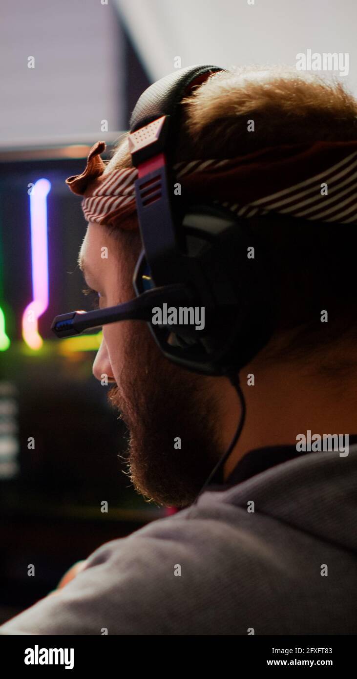 Pro gamer putting on headset hi-res stock photography and images - Alamy