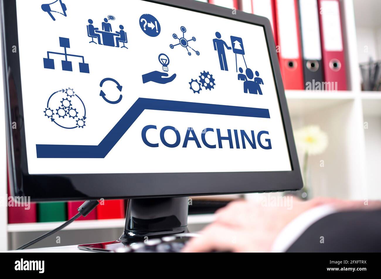 Coaching concept shown on a computer screen Stock Photo - Alamy