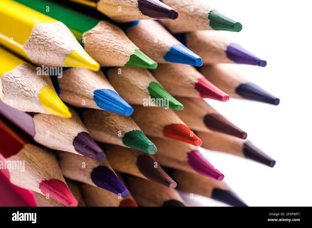 set of color pencils isolated on white Stock Photo - Alamy