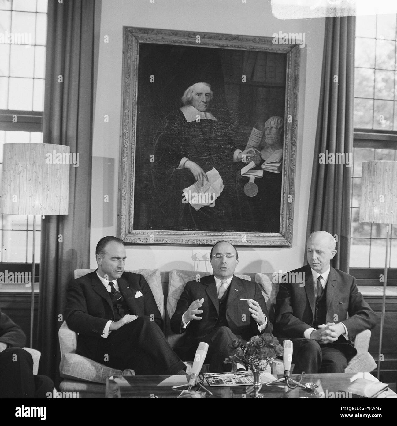 from left to right Belgian politician and Prime Minister Paul Vanden ...