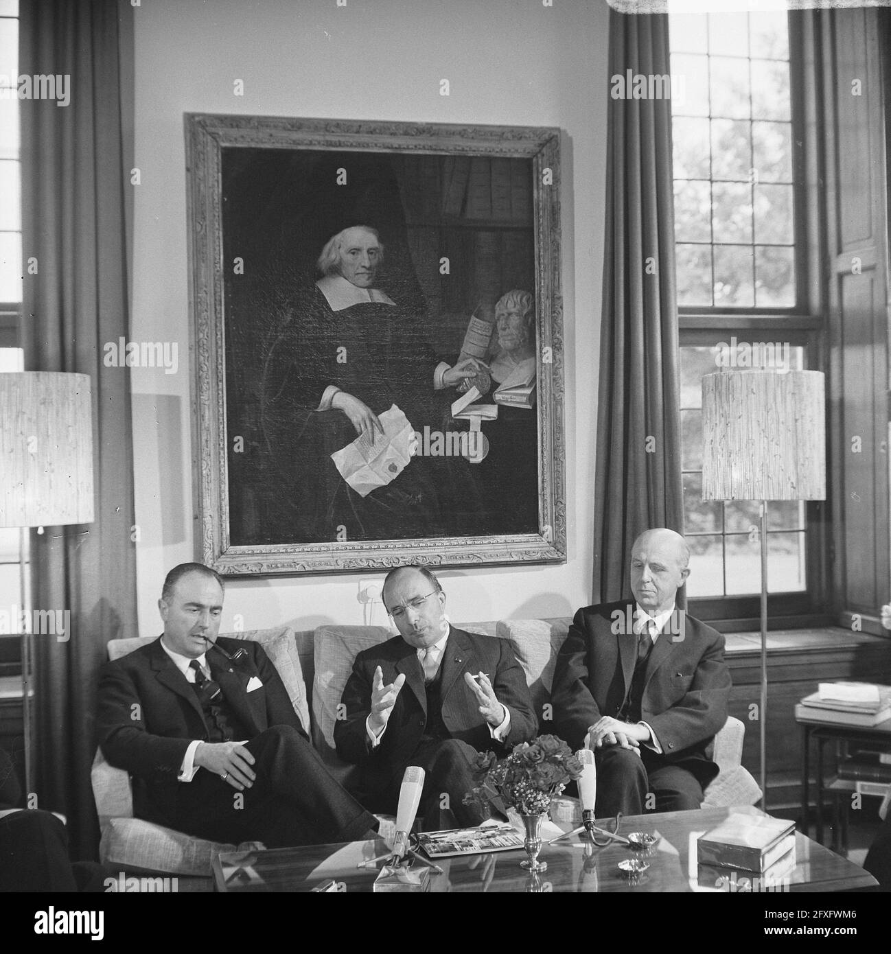 From left to right Belgian politician and prime minister Paul Vanden ...