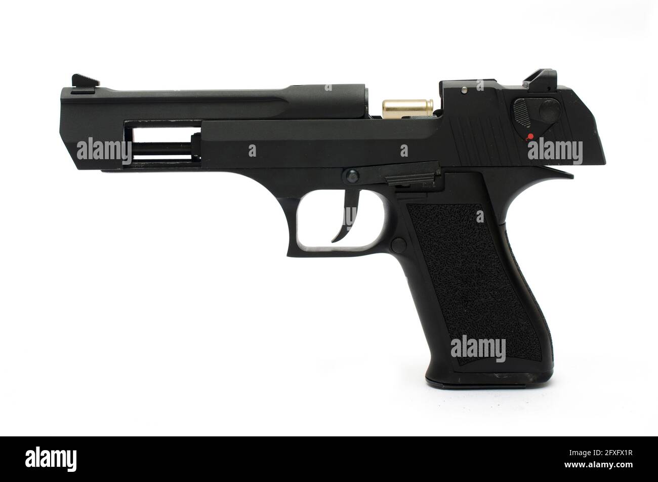 pistol with open slide isolated on white Stock Photo - Alamy