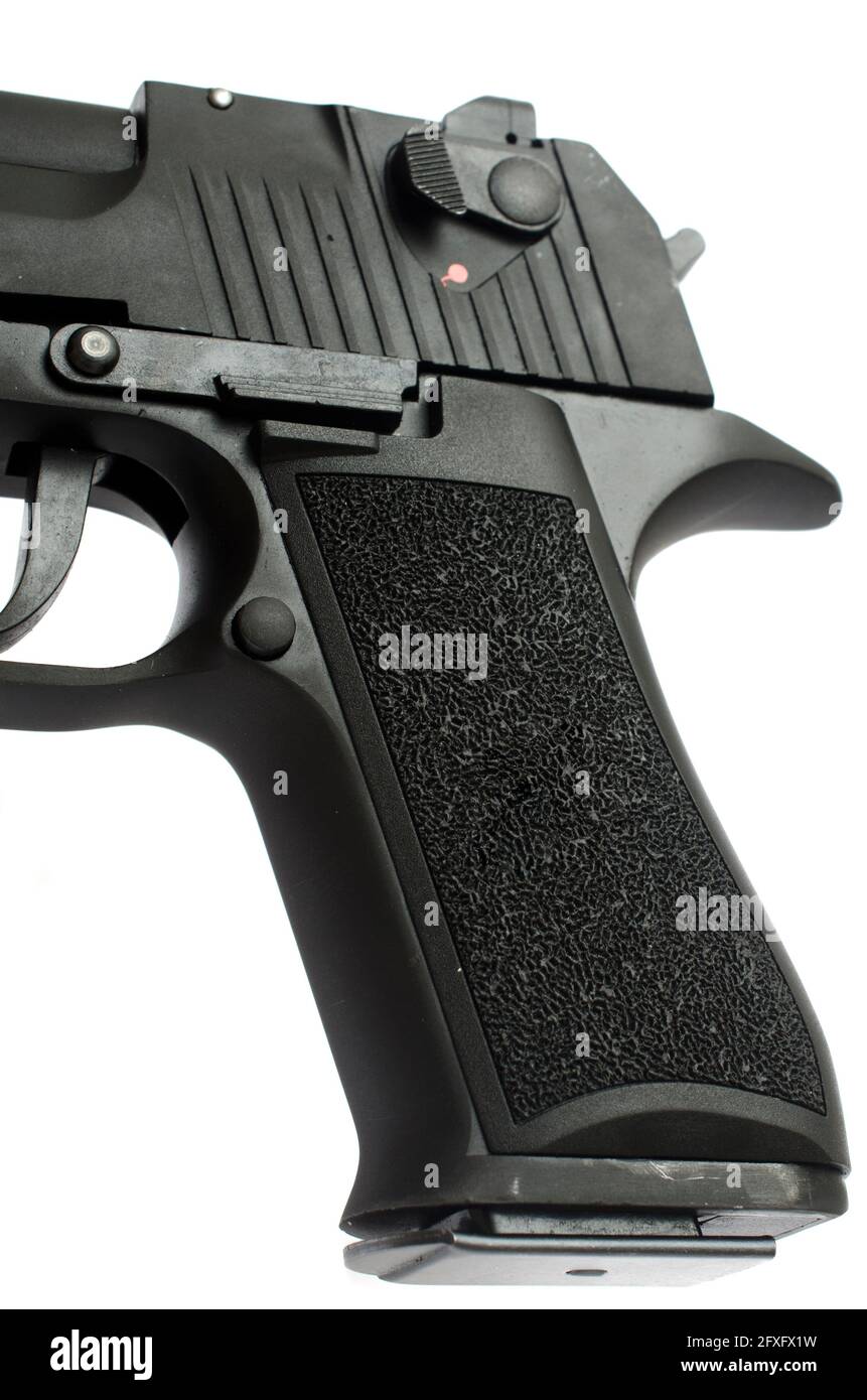 handle of pistol isolated Stock Photo - Alamy