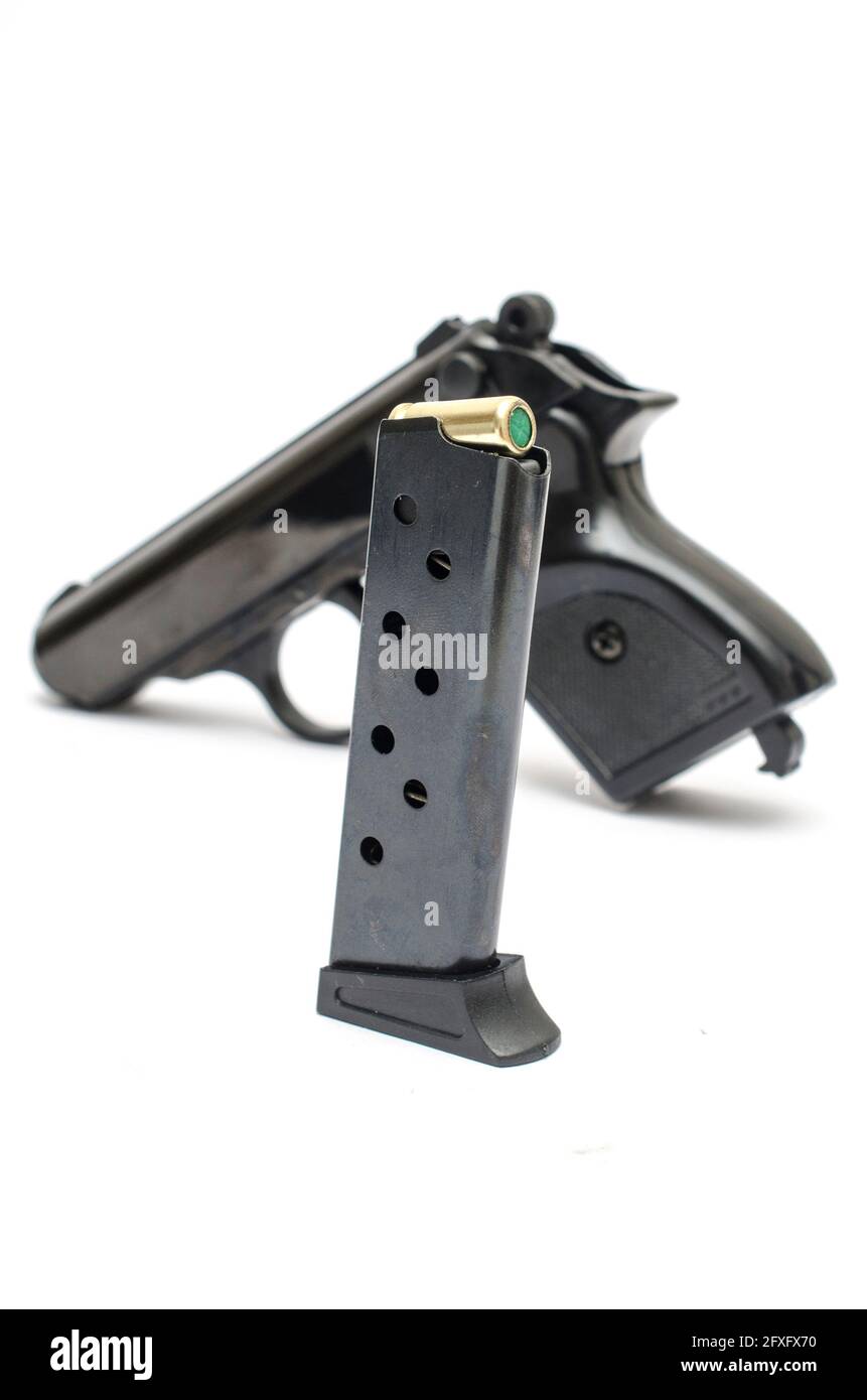 pistol shop on the background of a pistol Stock Photo - Alamy