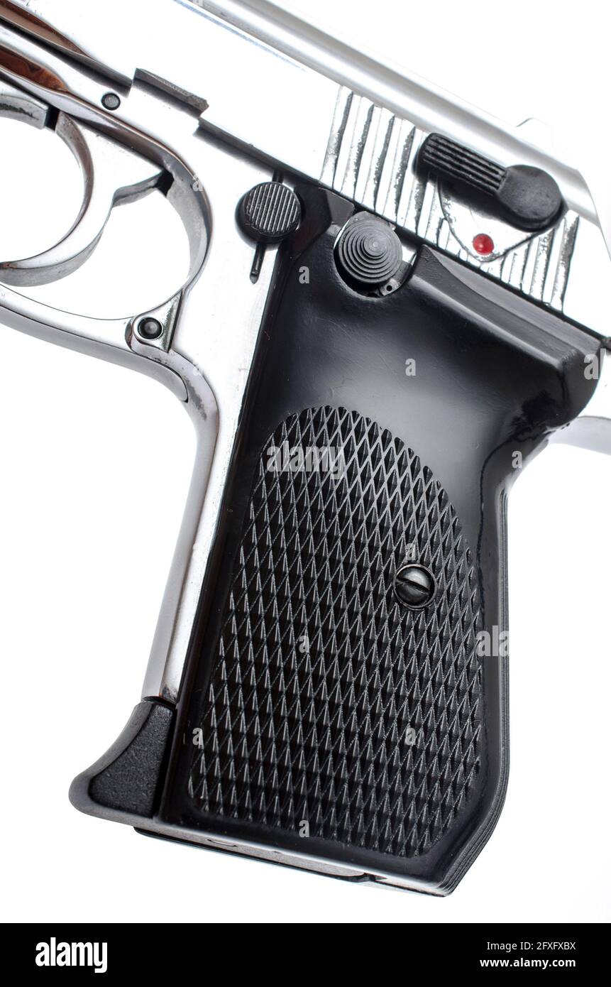 handle of pistol isolated Stock Photo - Alamy