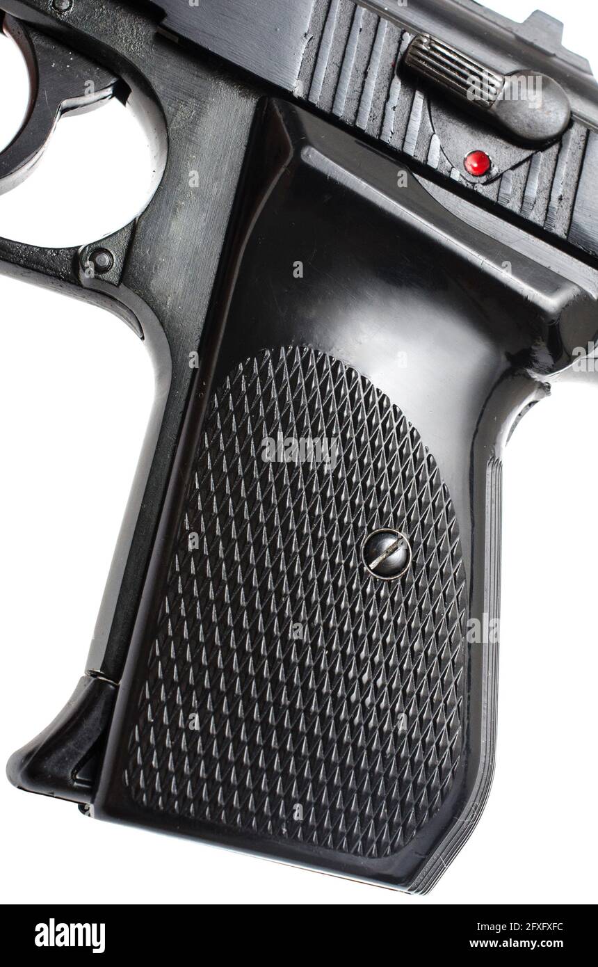 handle of pistol isolated Stock Photo - Alamy