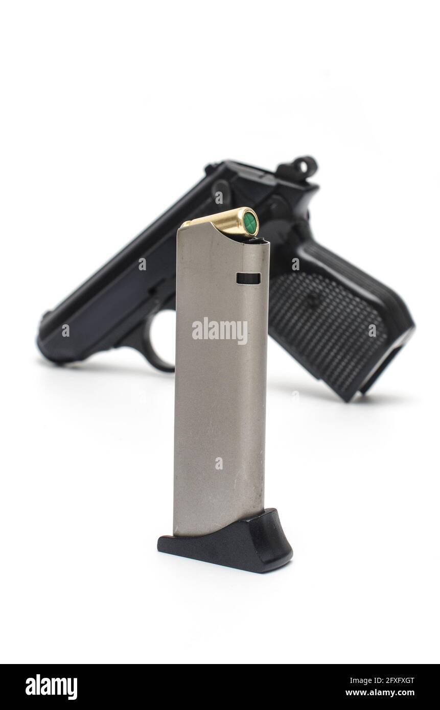 pistol shop on the background of a pistol Stock Photo - Alamy