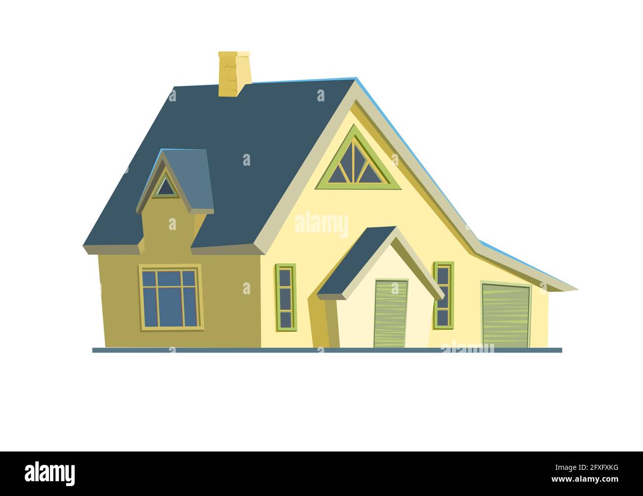 Village rural building facade blue Stock Vector Images - Alamy