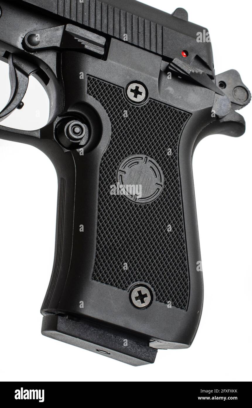 handle of pistol isolated Stock Photo - Alamy
