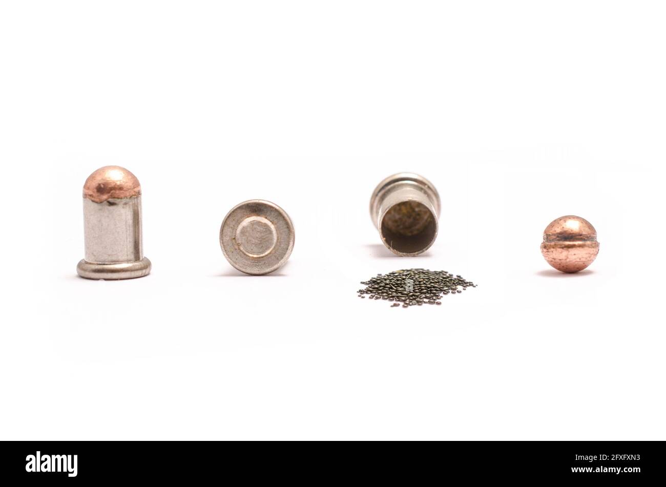 bullets for a flaubert gun isolated on white Stock Photo - Alamy