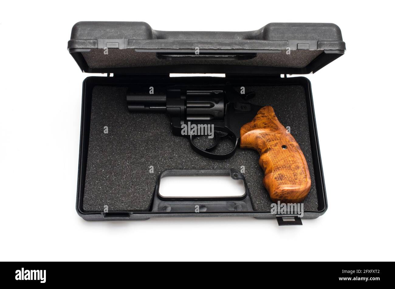 revolver on black plastic box Stock Photo - Alamy