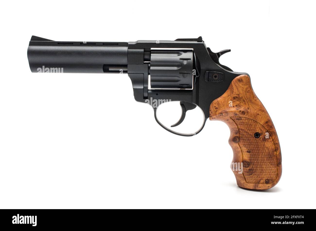 Revolver gun with wooden handle hi-res stock photography and images - Alamy