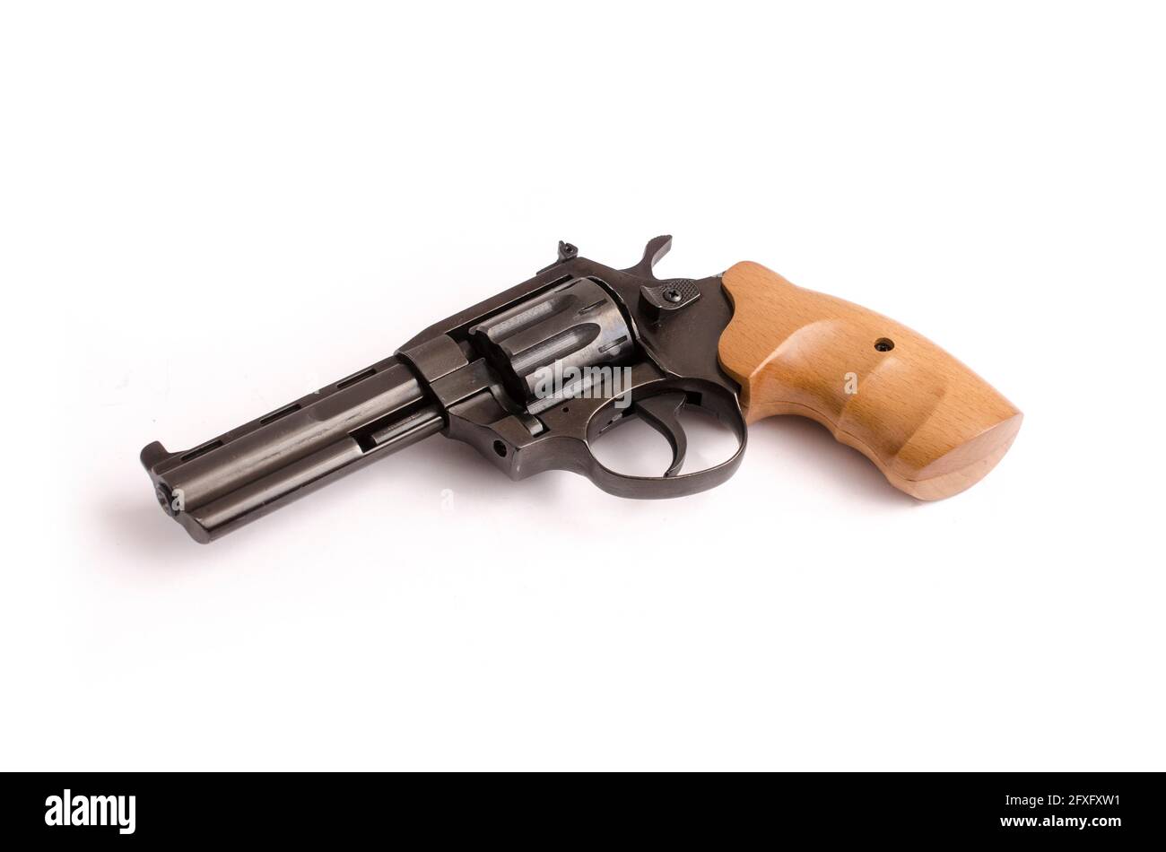 Revolver gun with wooden handle hi-res stock photography and images - Alamy