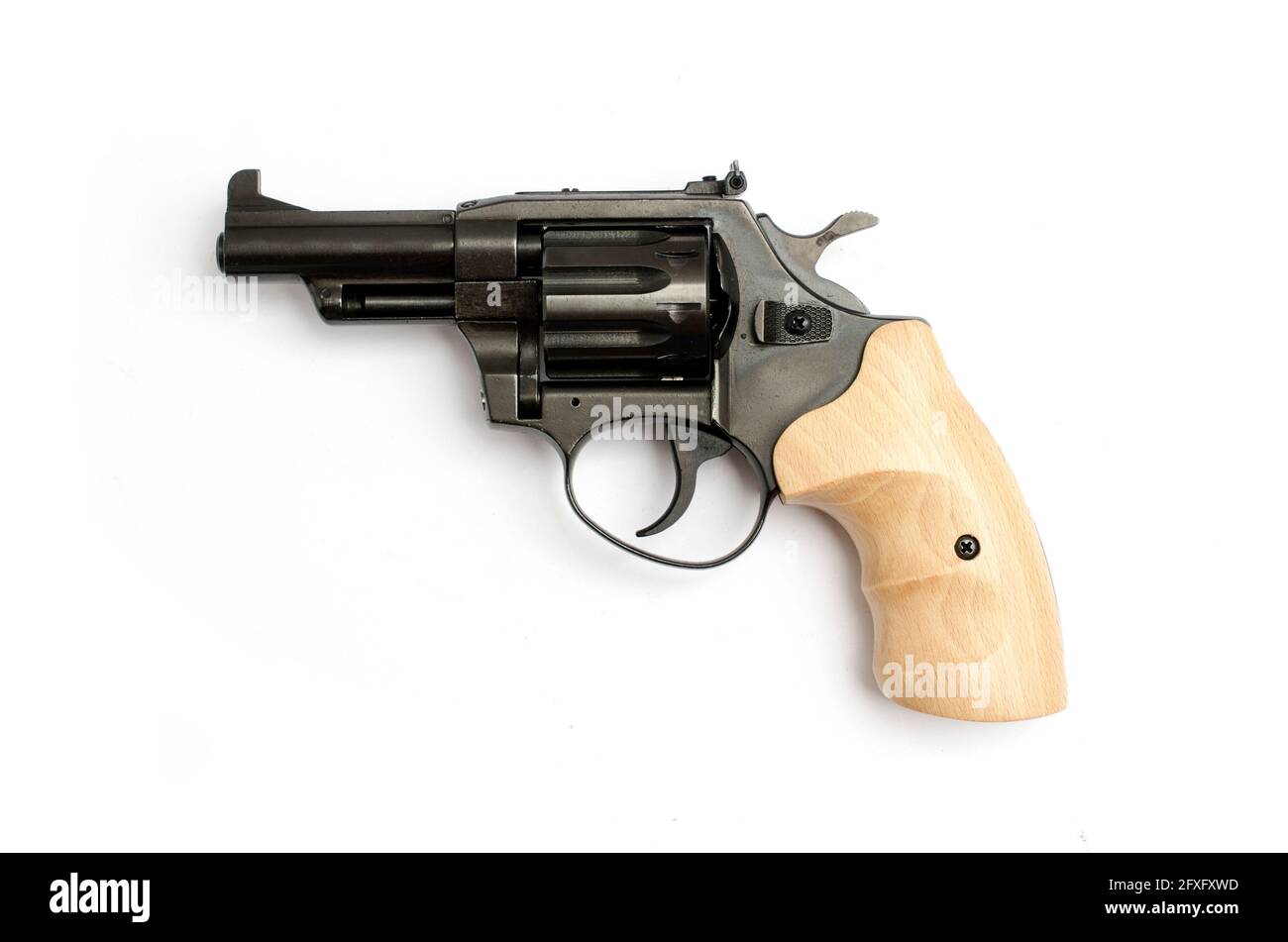 Revolver gun with wooden handle hi-res stock photography and images - Alamy