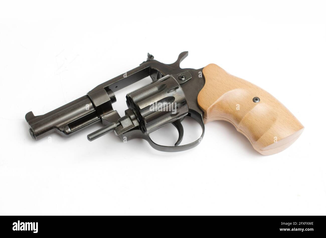 Revolver gun with wooden handle hi-res stock photography and images - Alamy