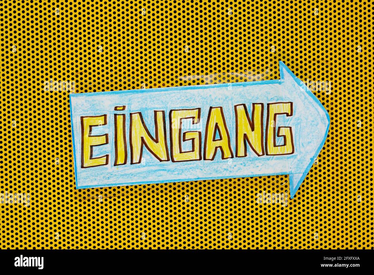 Eingang german entrance sign with arrow pointing direction Stock Photo ...