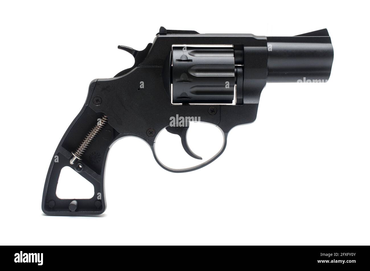 black revolver on white Stock Photo - Alamy